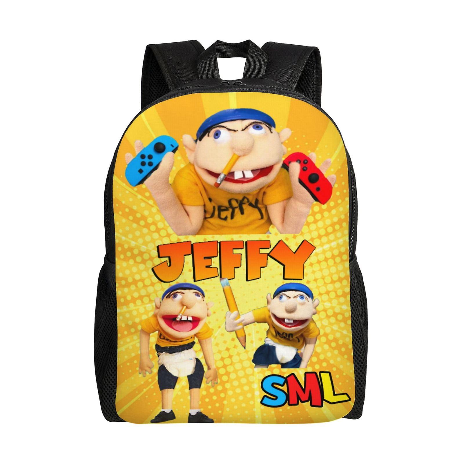 Jeffy Puppet Unisex Backpack Laptop School Bag College Student Satchel ...