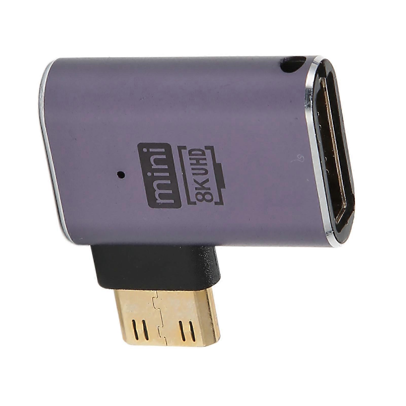 Mini HD to HD Adapter Right Angle 8K 60Hz 48Gbps LED Indicator Mini HD ...