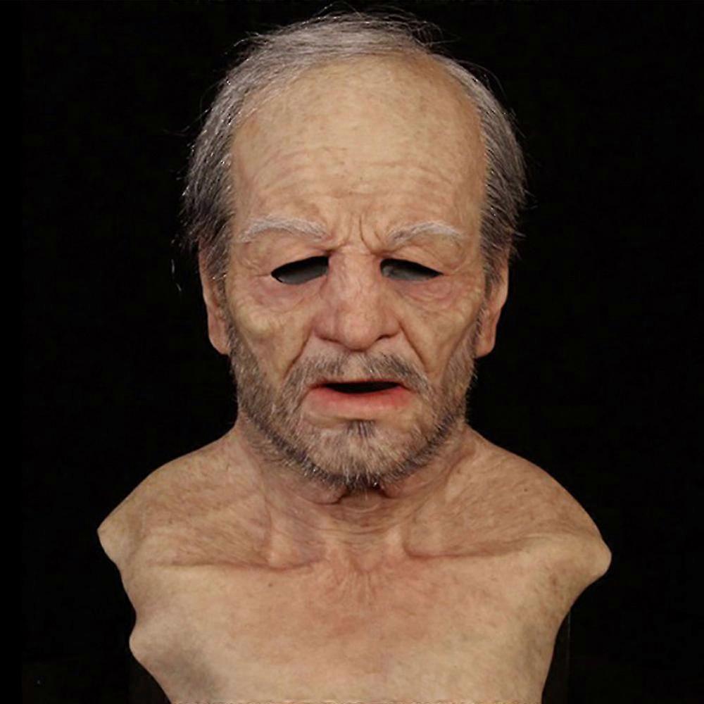 Old Man Mask Halloween Mask Adult Older Man Latex Full Mask Face Cover ...