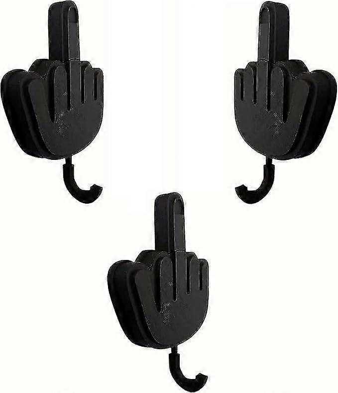 3 Pack Funny Middle Finger Key Hooks, Self Adhesive Wall Key Sticky ...