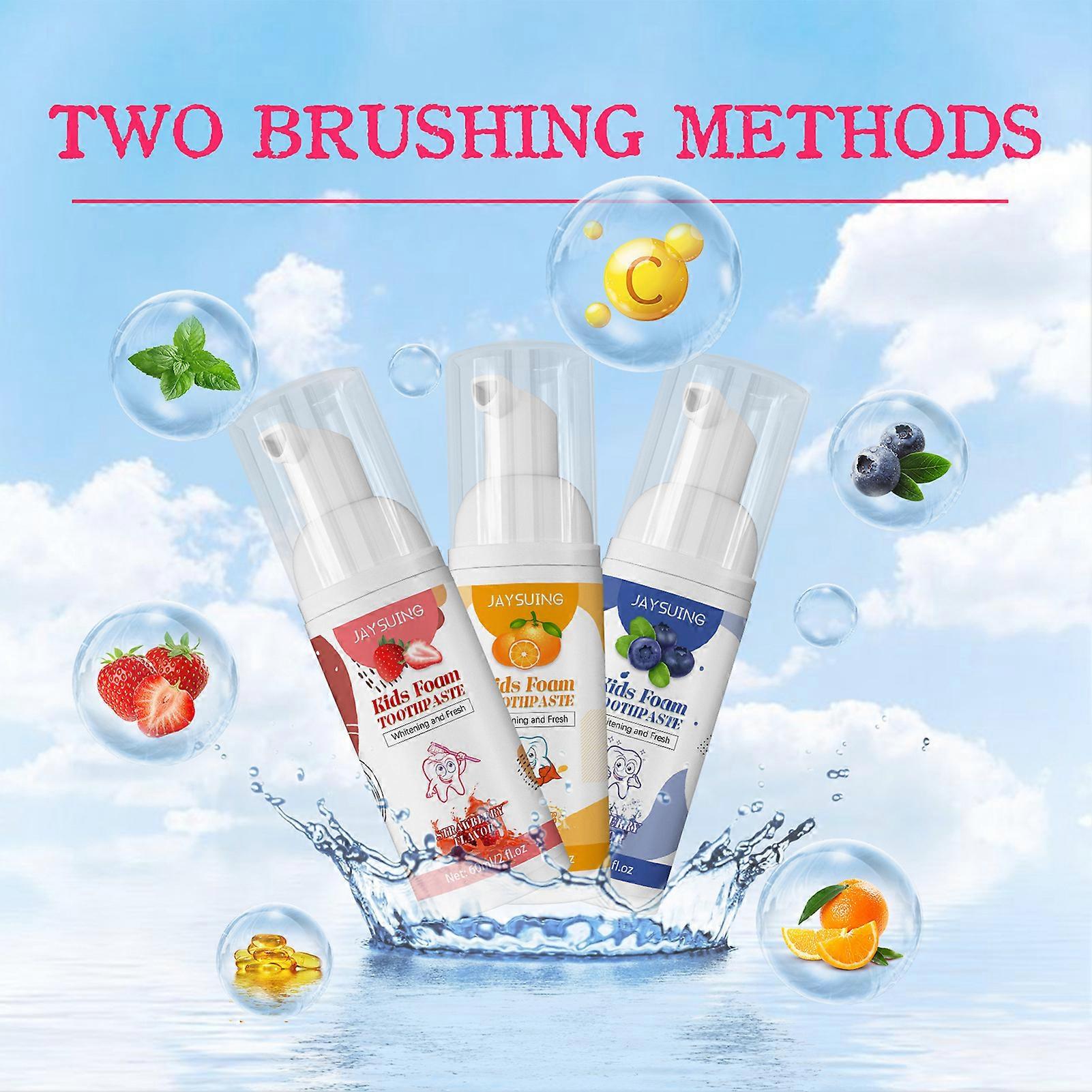 JAYSUING 60ml Kids Foam Toothpaste Teeth Whitening Repair Mousse Gums Protection Tooth Decay ...