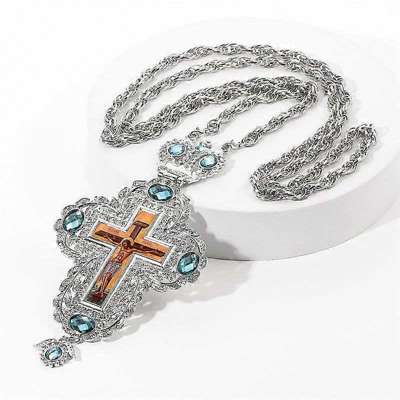 Priest Crucifix Necklace Men Vintage Simple Russian Jesus Crucifix ...
