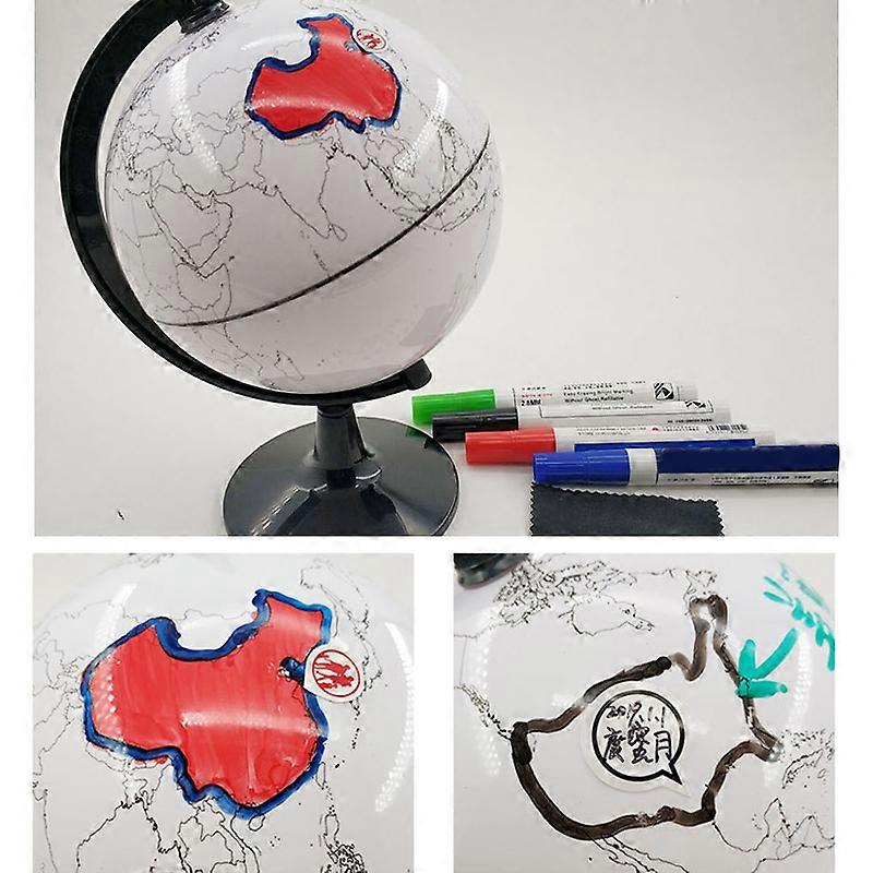 Paintable and Erasable Globe Model Plastic Erasing World Map Drawing ...