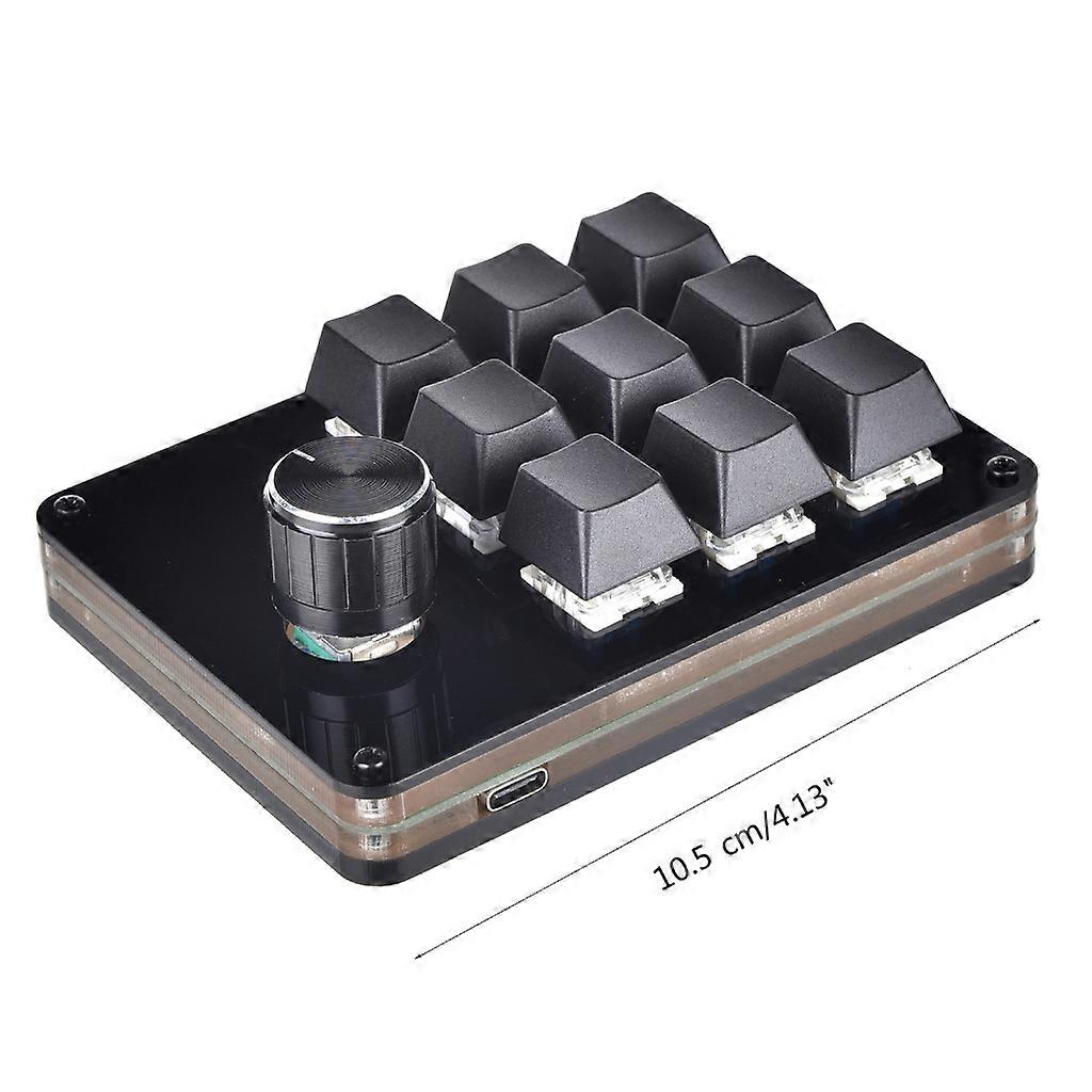 Mini Macro Mechanical Keyboard 9 Key Fully Programmable Keyboard with 1 ...