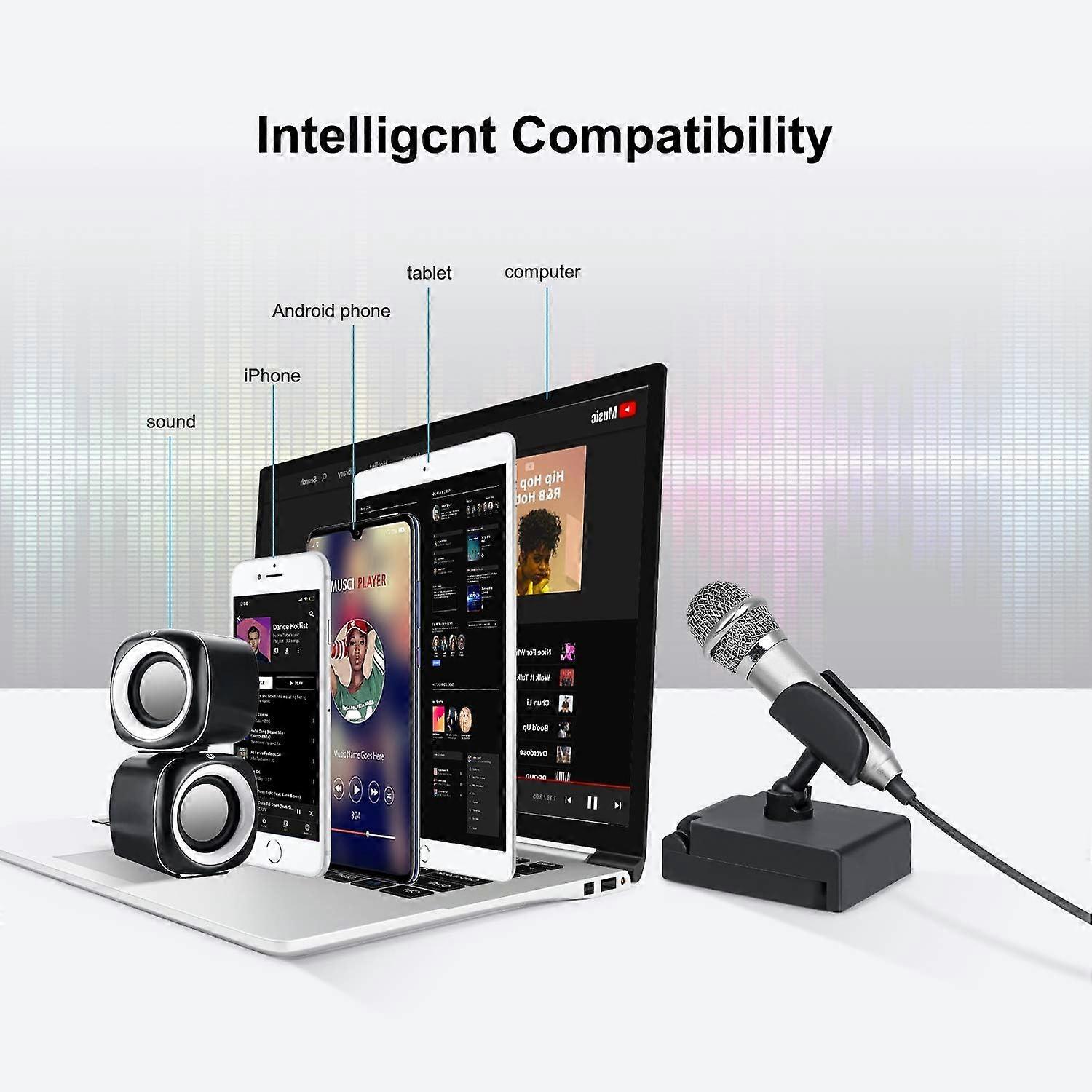 Mini Portable Vocal/Instrument Microphone for Mobile Phone Laptop ...