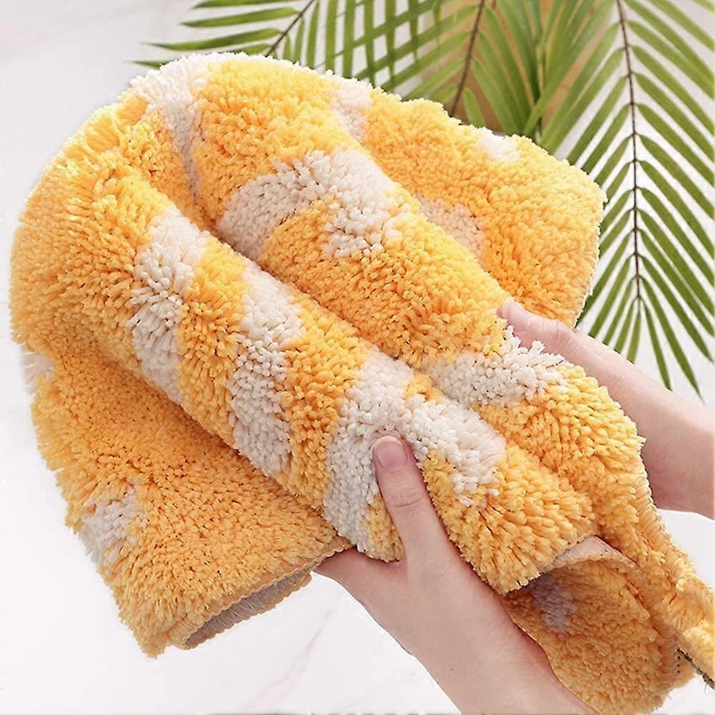 2021, Flocking Fruit Lemon Shape Bathroom Rug Mat Cute Cartoon Bath Mat ...