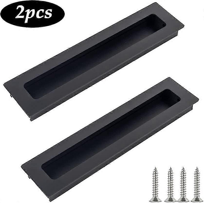 2 Pieces Black Sliding Door Handle Furniture Handle Invisible Door ...