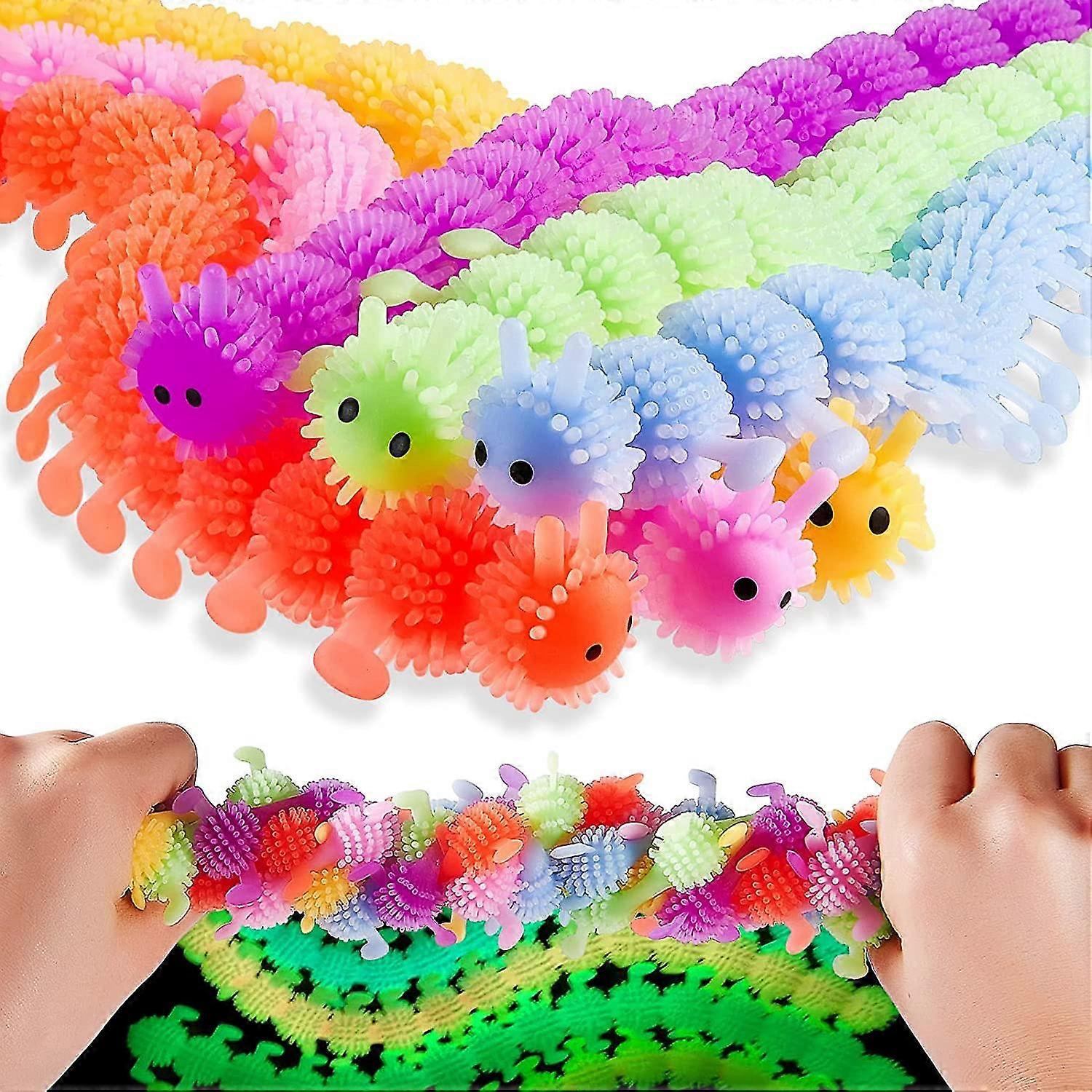 6 Pieces Luminous Caterpillars Fidget Sensory Toy For Anxiety, Stress ...