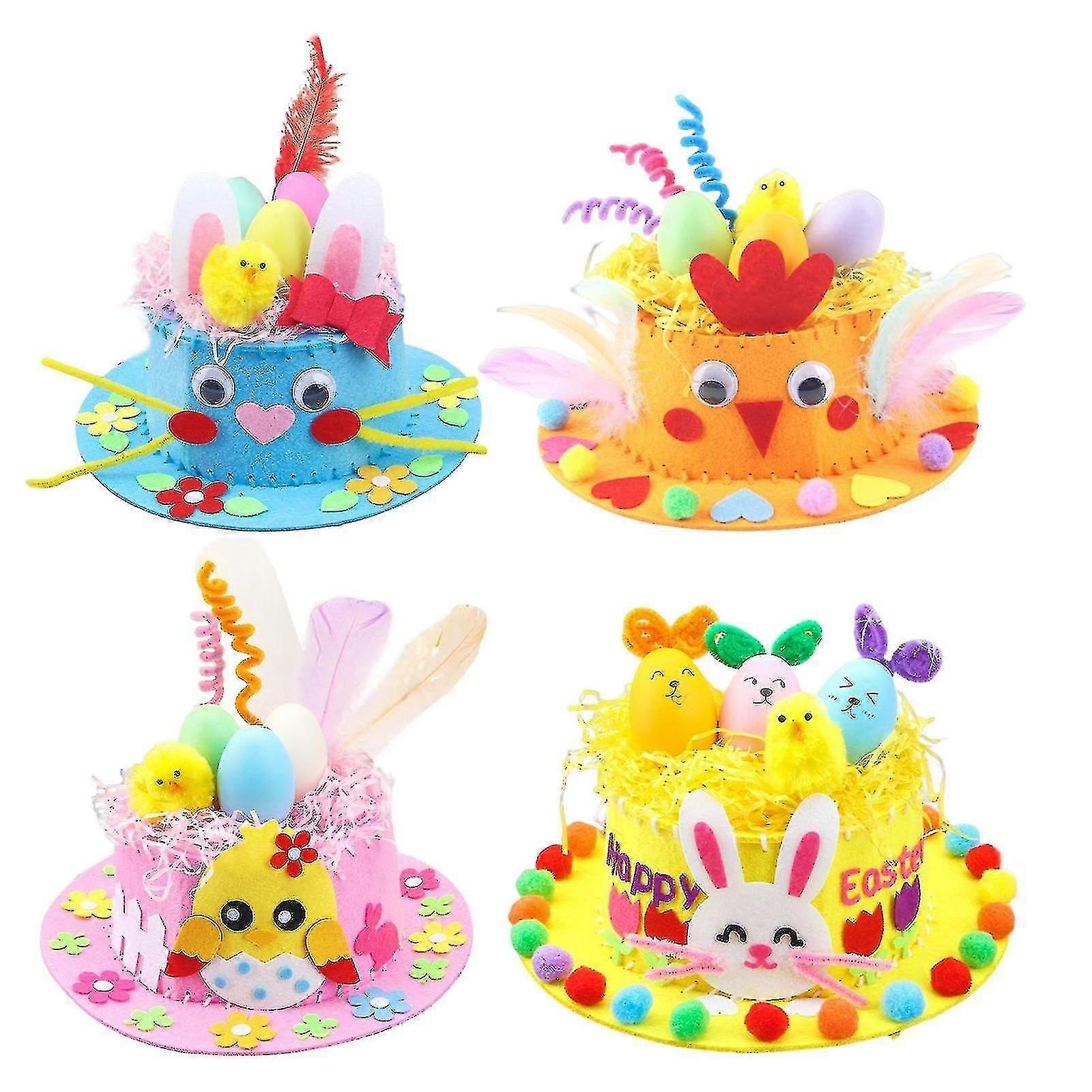 Children Diy Easter Hat Set Decorations Crafts , To Make Your Own ...