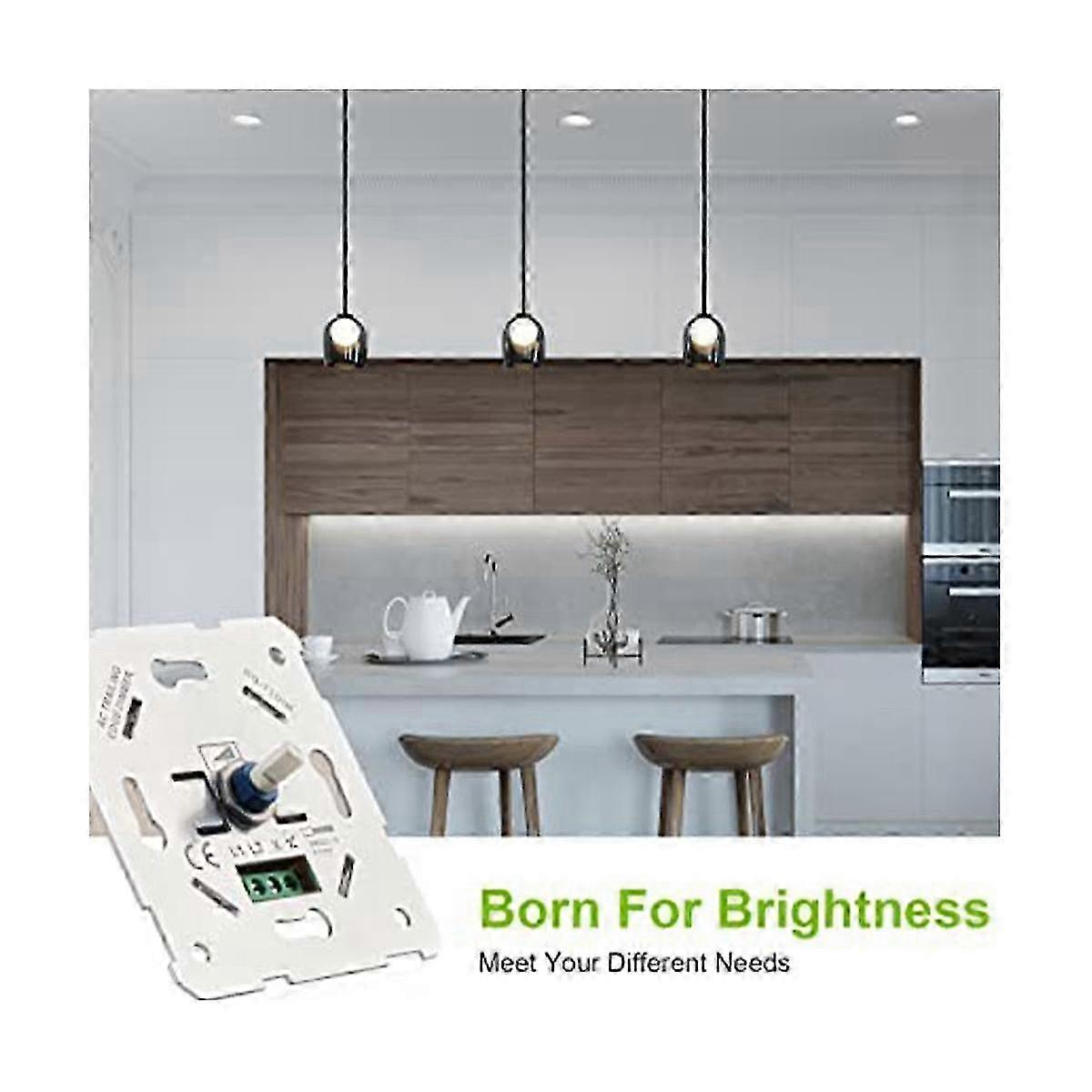 LED Dimmer Switch, Flush-Mounted Dimmer for Dimmable LED and Halogen, 5 ...