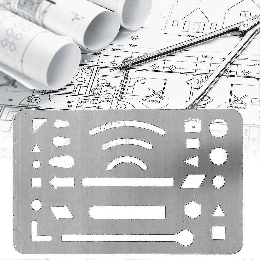 Erasing Shield, 10pcs 27 Holes Stainless Steel Erasing Shield Drawing Template Ruler Drawing ...