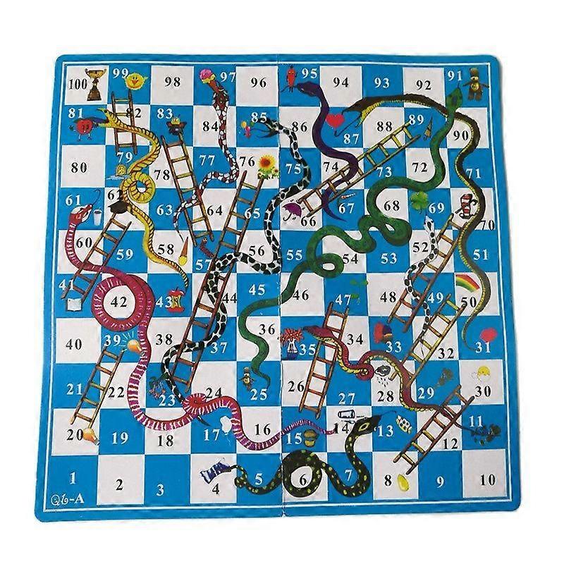 25cm Portable Paper Snake Ladder Flight Chess Set Board Game Children ...