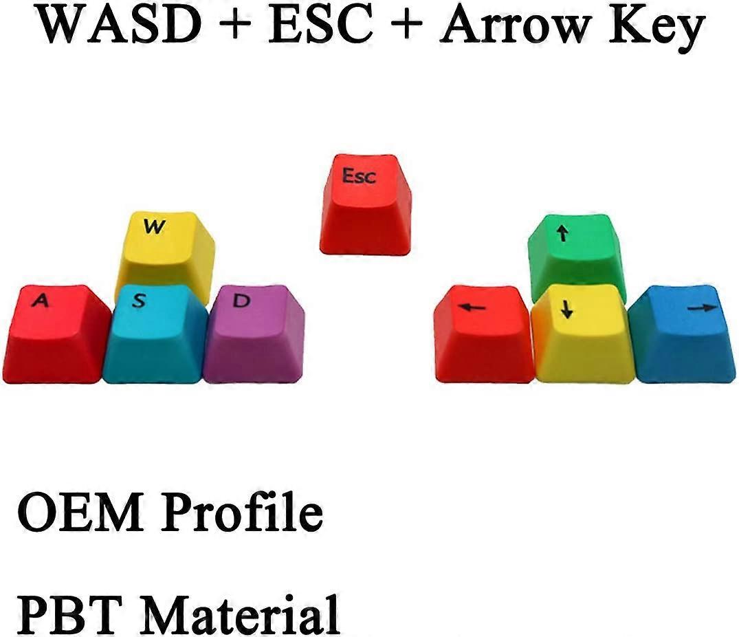 WASD Keycaps,Arrow Key Cap,Keycaps ESC,9pcs PBT Custom Keycaps Set with ...
