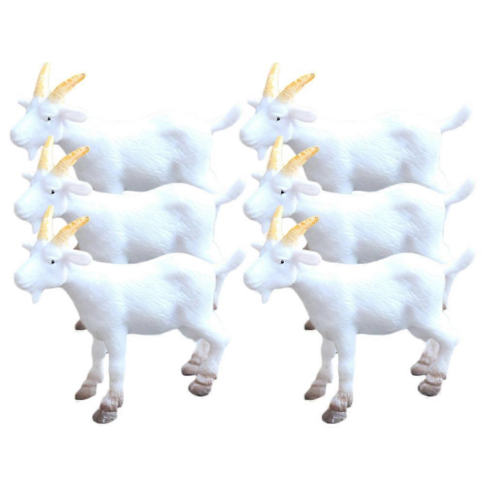 6Pcs Simulated Goat Figurines Small Goat Statues Fake Goat Modeling ...