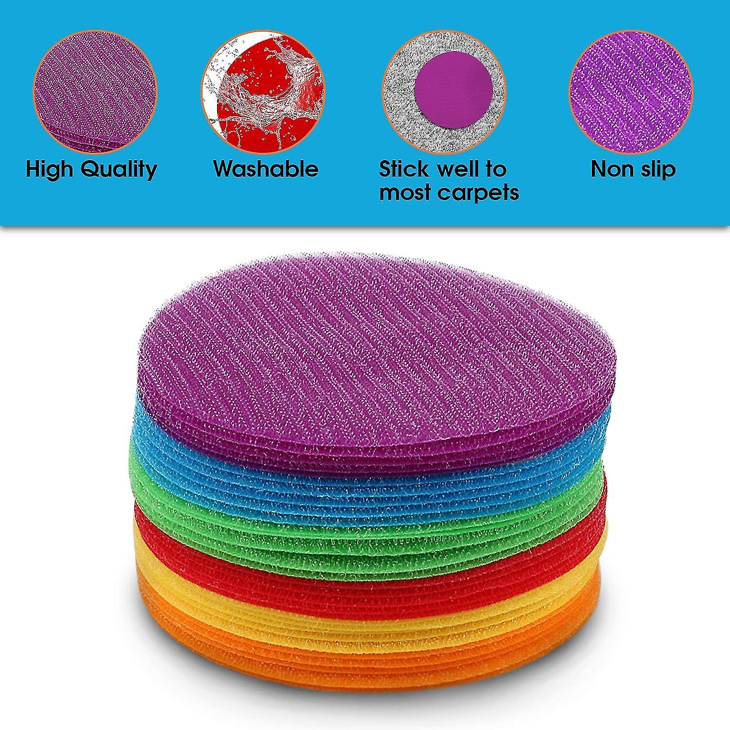 4 Inch Classroom Carpet Sit Spots | 63 Pcs/ 30 Pcs Sit Spots For ...