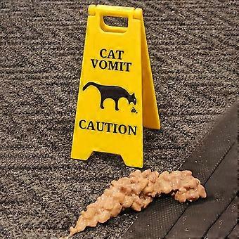 Funny Cat Vomit Warning Sign, Hilarious Prank Decor for Home & Office ...