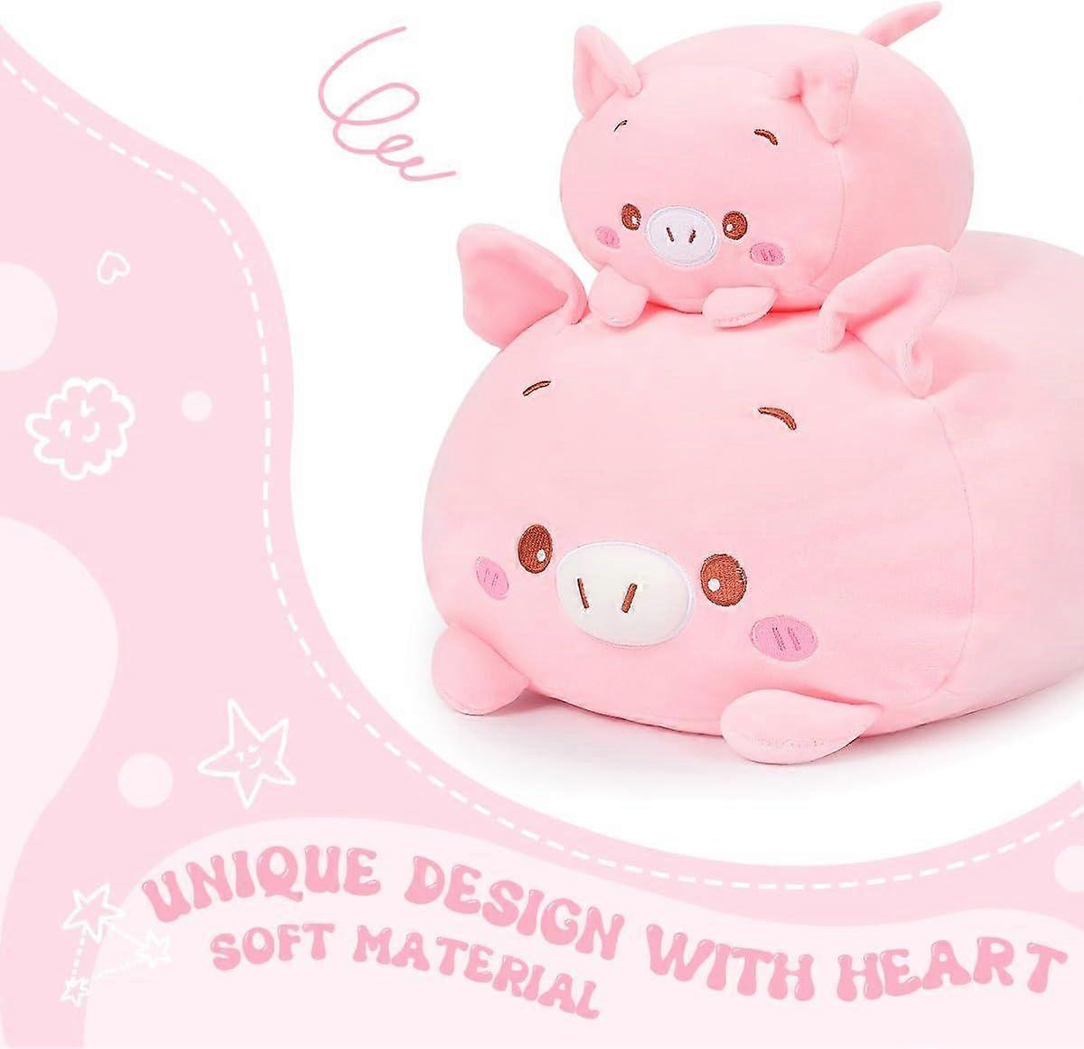 8 inch Cute Pink Pig Plush Stuffed Animal Cylindrical Body Pillow,Super ...