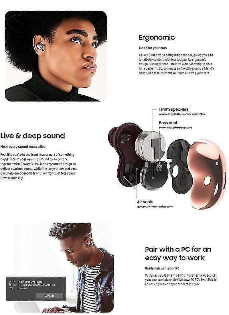 For Samsung Galaxy Buds Bluetooth Earphone Buzz Live With Mic For Music ...