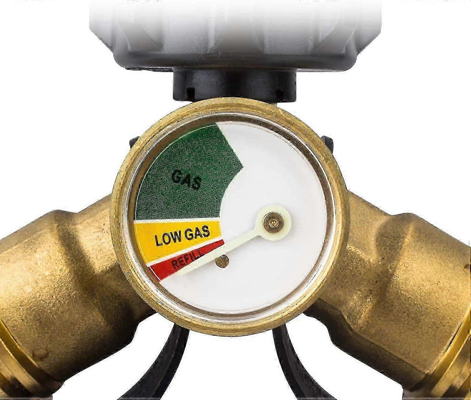 Propane Splitter Y-Splitter Adapter with Gauge Solid Brass Leak ...