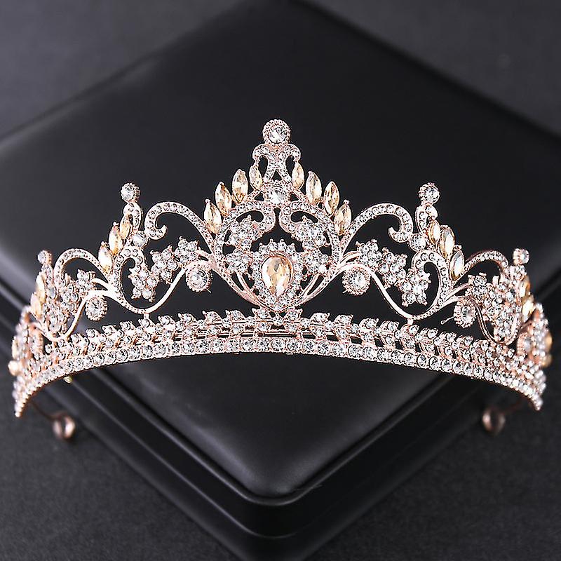 Bridal Crown Headwear Wedding Birthday Crown Headdress Red Rhinestones ...