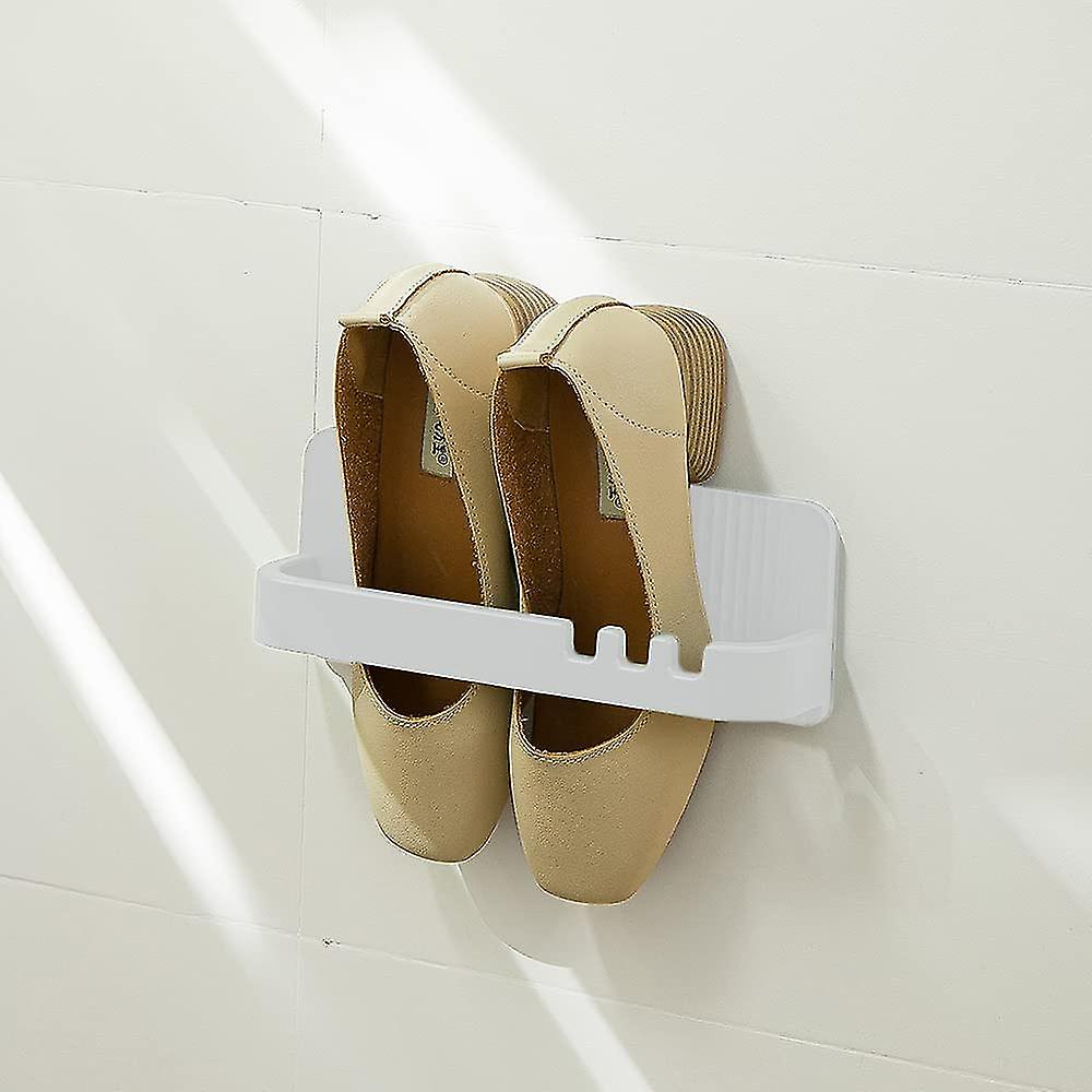 Wall Mounted Shoe Rack With Adhesive Hanging Strips Plastic Shoe ...