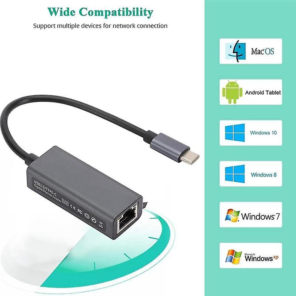 Type-c Gigabit Network Card Type-c To Rj45 Wired Network Card Ethernet ...