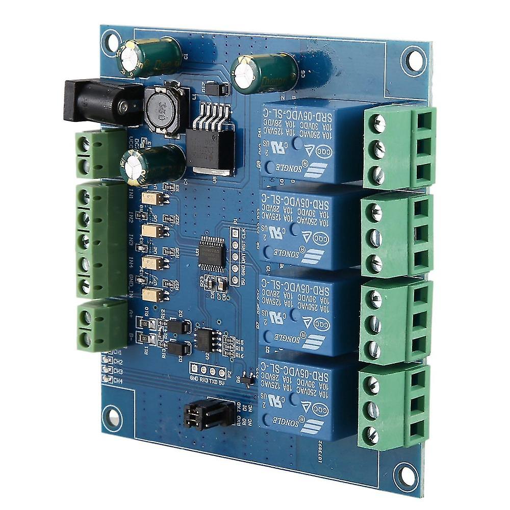 Modbus Rtu 4 Relay Module Input 485 Ttl Uart Communication 4-channel Input 7-24v Relay Module ...