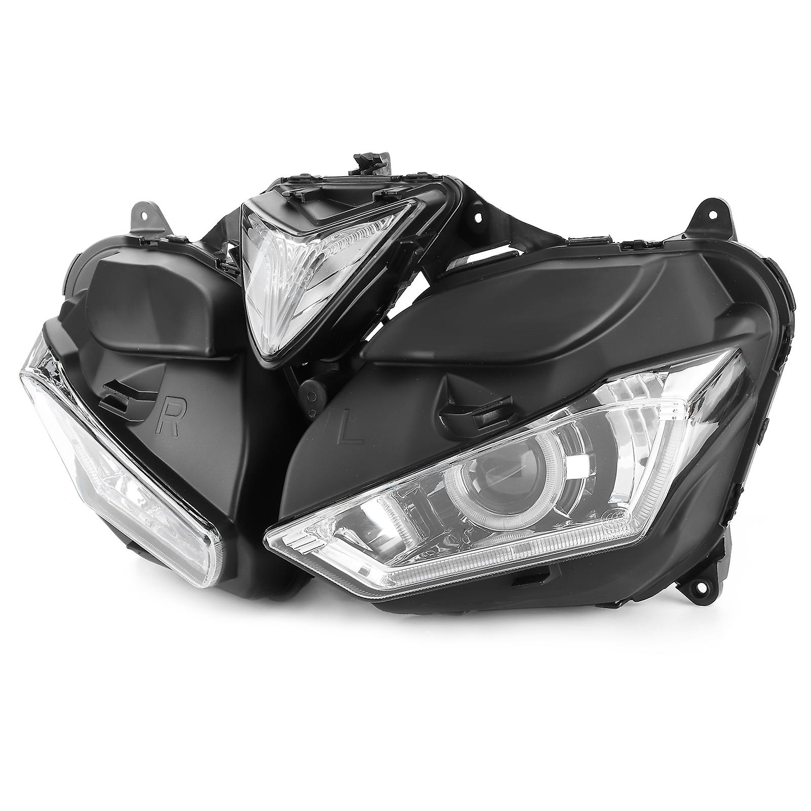 LED Headlight Assembly White Blue Angel Eyes High Low Beam Fit for ...