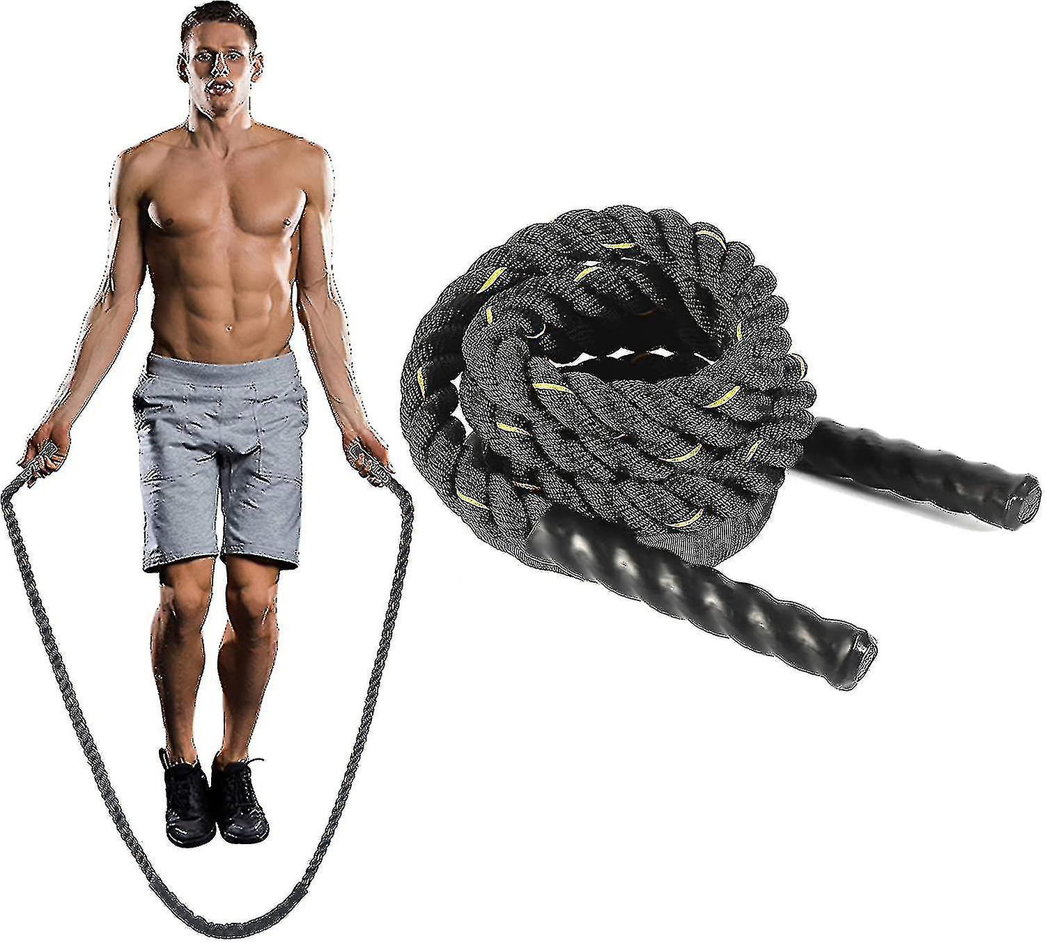 Heavy Skipping Rope, Battle Ropes, Weighted Jump Rope For Men Fitness ...
