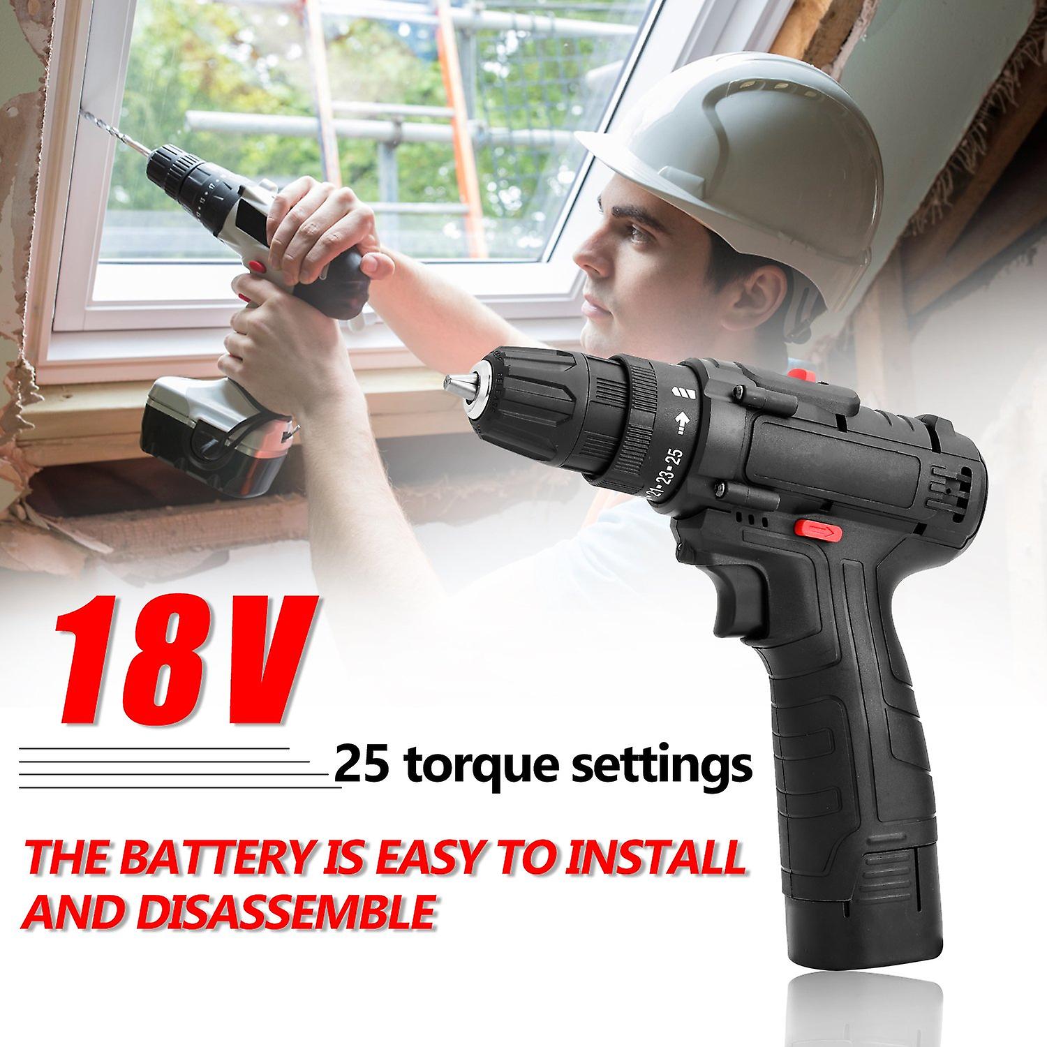18V Multifunctional Electric Impact Drill High-power Lithium Battery ...