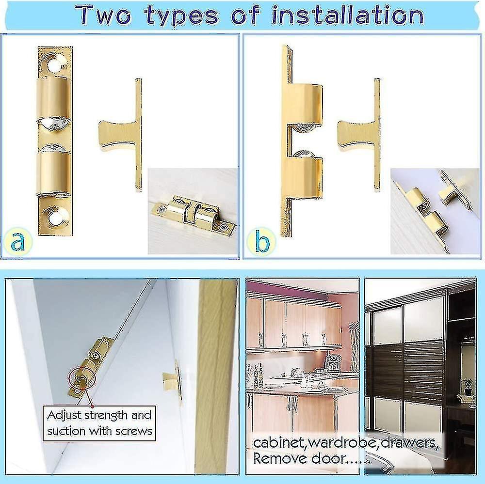 6pcs Brass Double Ball Catch Roller Latches Double Roller Catch For ...