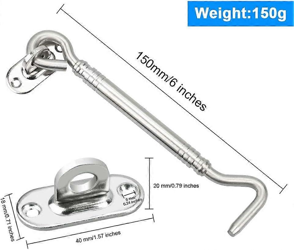 2 Pcs Cabin Hook Window Hook Antique Stainless Steel Shelter Gate Lock ...