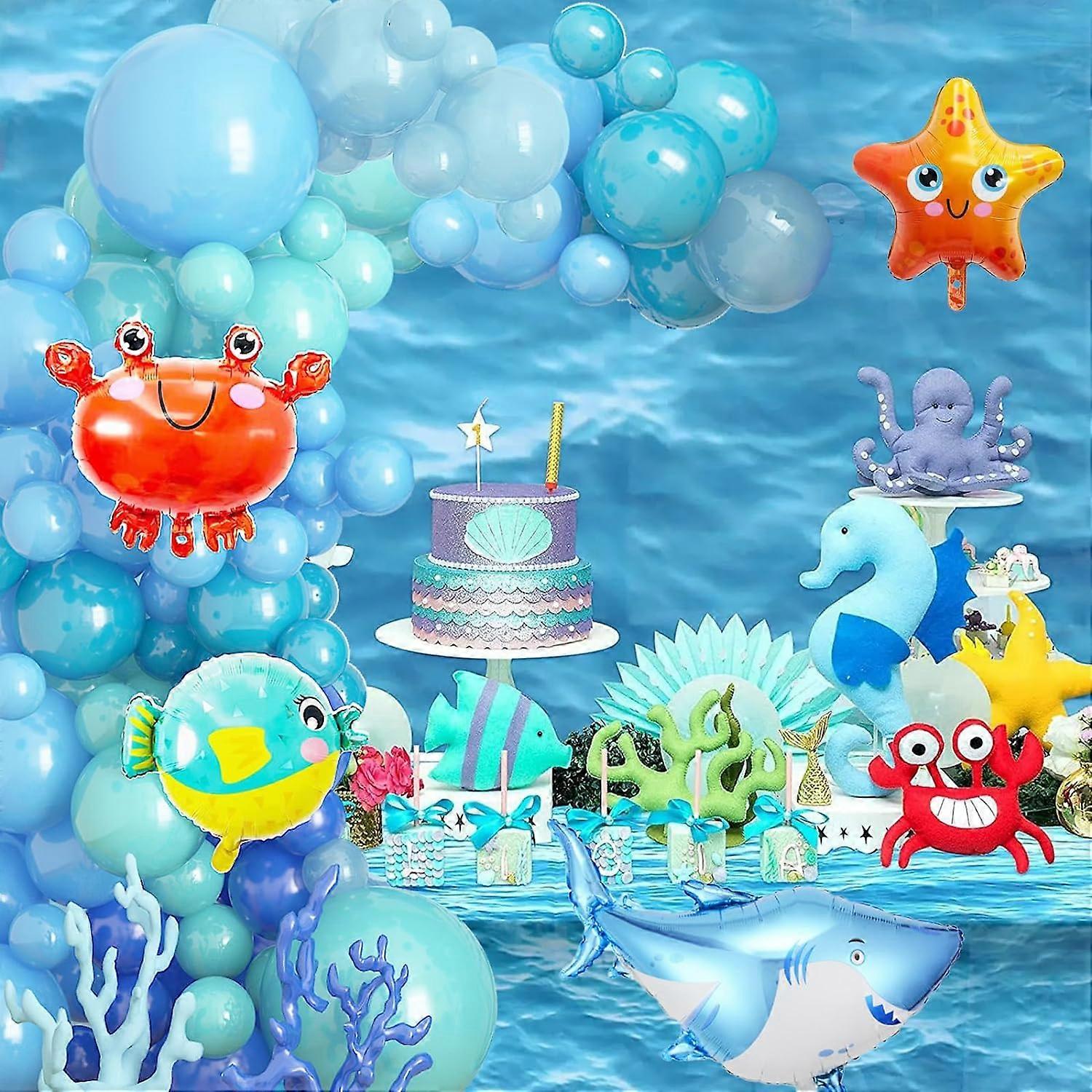 Under the Sea Balloon Arch, 111 Pcs Under The Sea Balloon Arch Garland ...