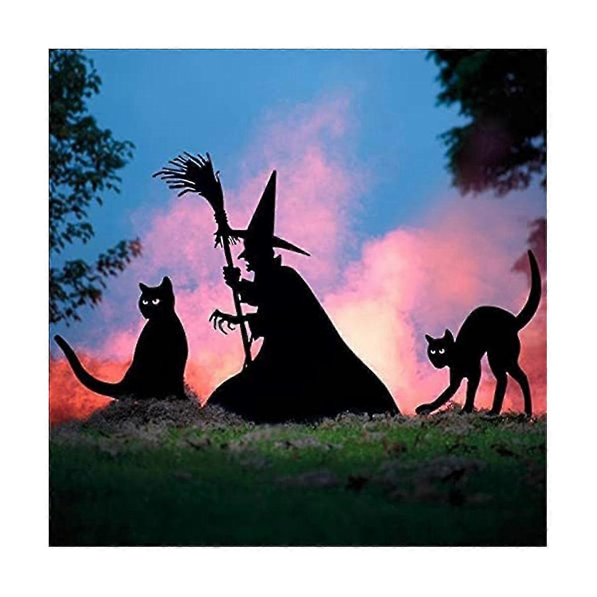 Halloween Witch Silhouette, Wrought Iron Witches Black Cauldron Black ...