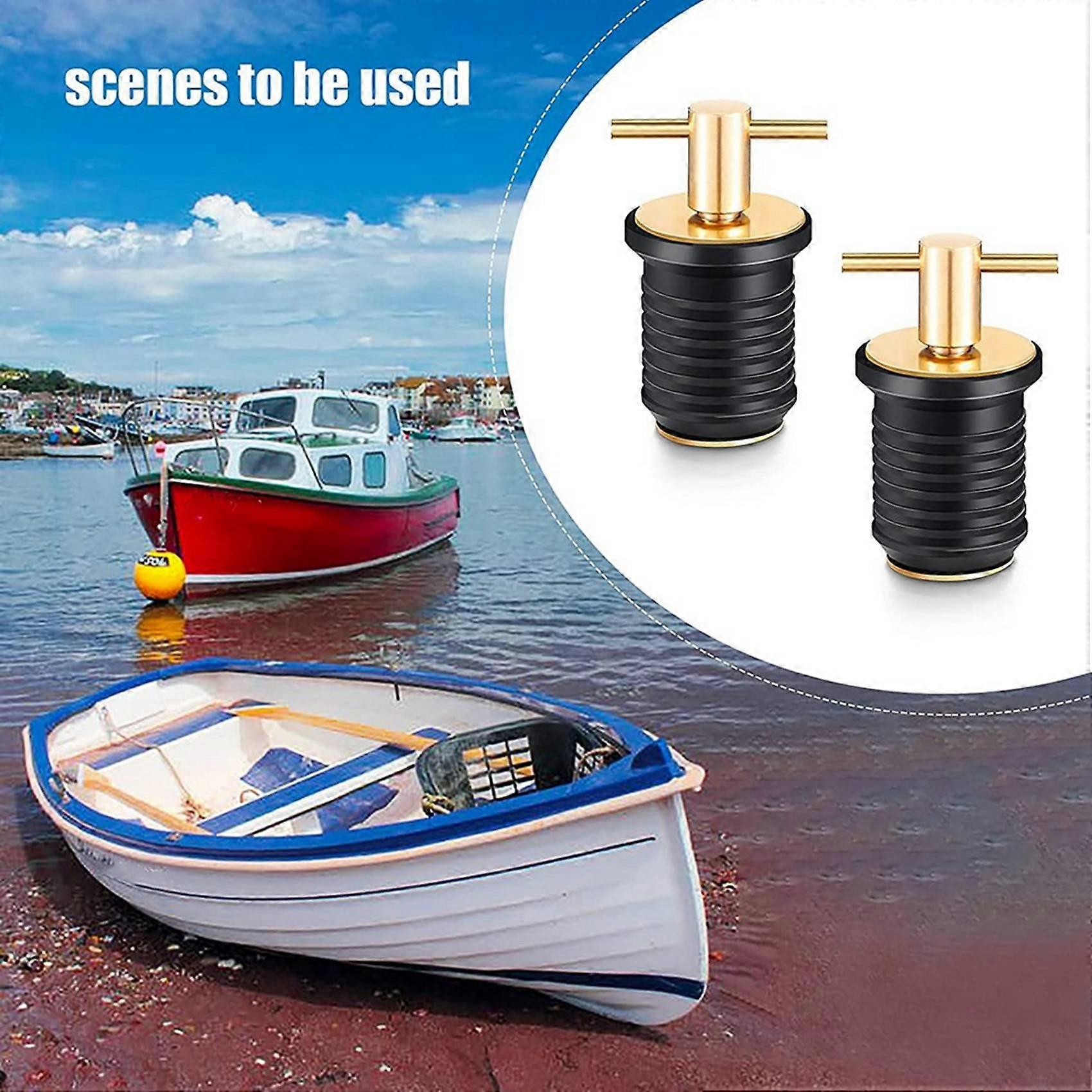 2 Pcs T-Handle Drain Plug Twist-Turn Marine Boat Drain Plugs Rubber ...