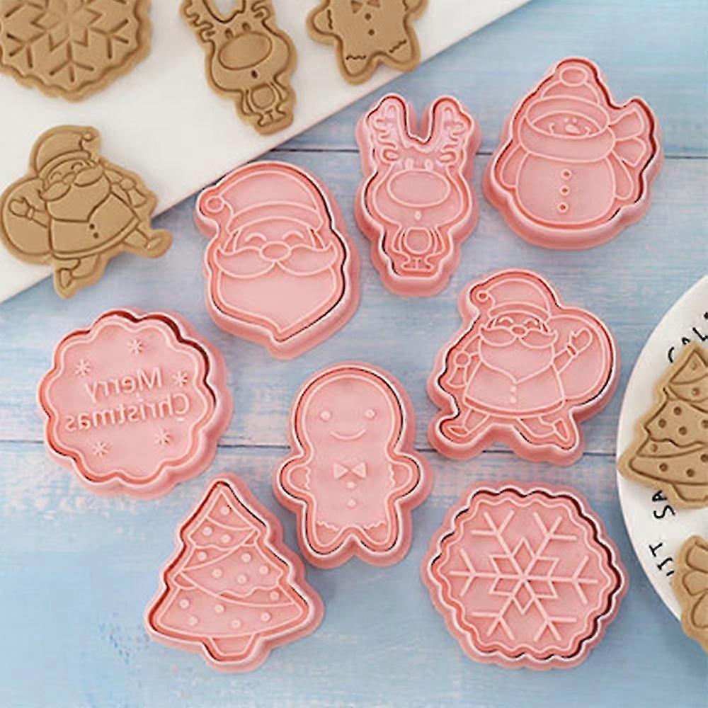 Christmas Cookie DIY Baking Tools-8 Pieces Plastic Christmas Cookie ...