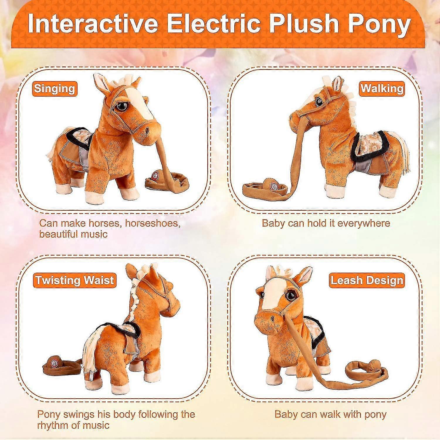 Walking Toy Musical Singing Dancing Plush Interactive Walk Along Toy ...