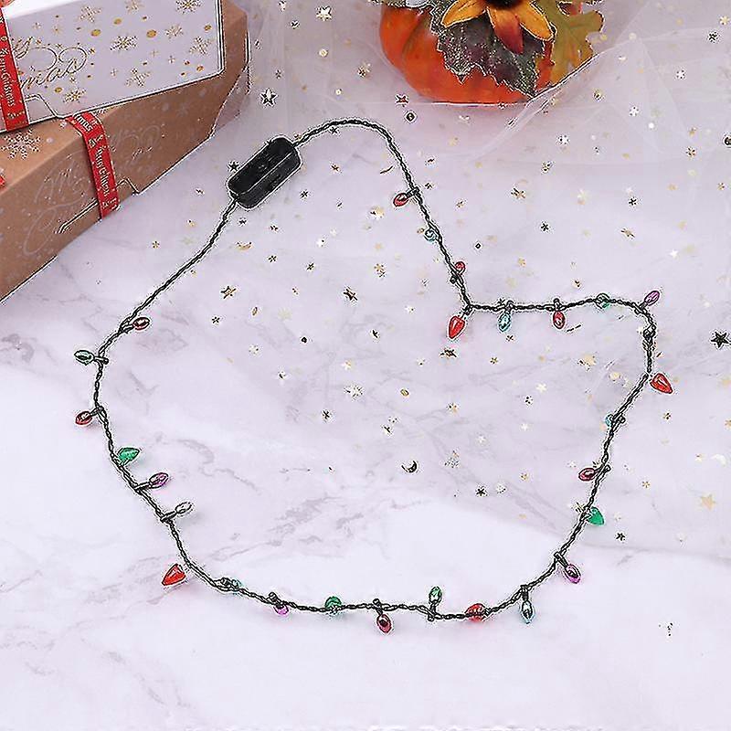 Light Glowing Led Necklace Flashing Light-up Blinking Christmas Lights ...