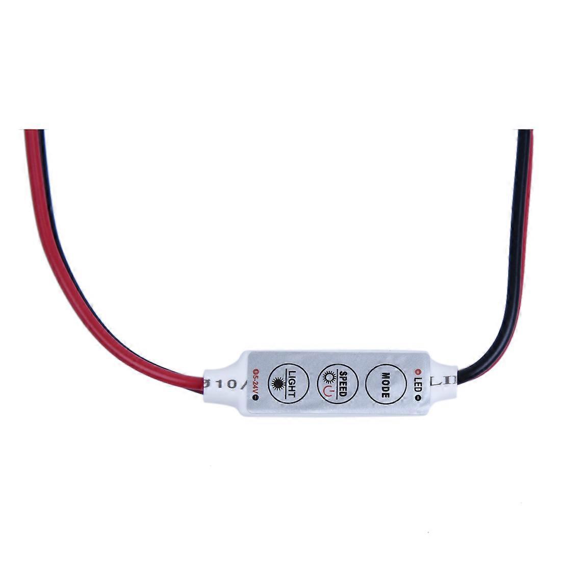 Mini 3 keys Controller Dimmer for 3528 5050 LED Single Color Strip ...