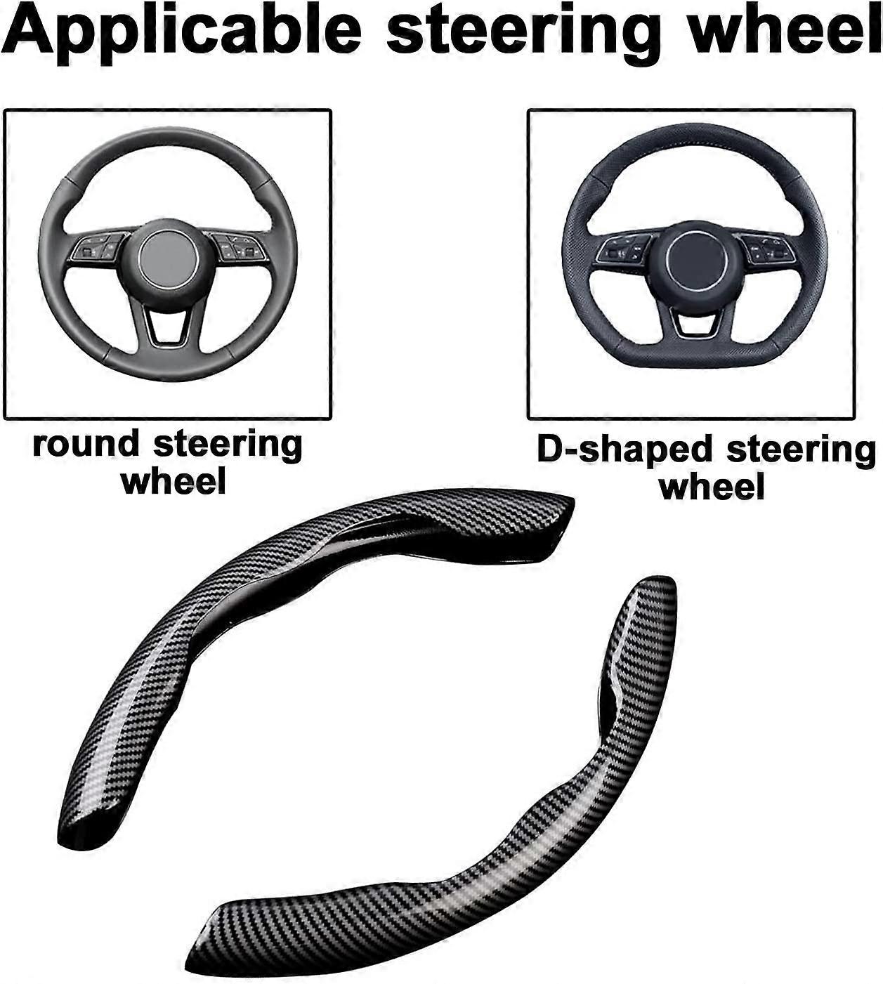 2 PC Car Steering Wheel Cover , Anti-slip Breathable CarbonMicrofiber ...