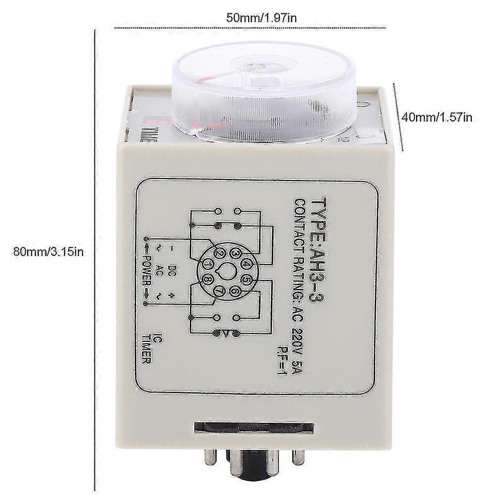 Ah3-3 Time Relay Adjustable Delay Timer Switch Ac 220v For Automatic ...