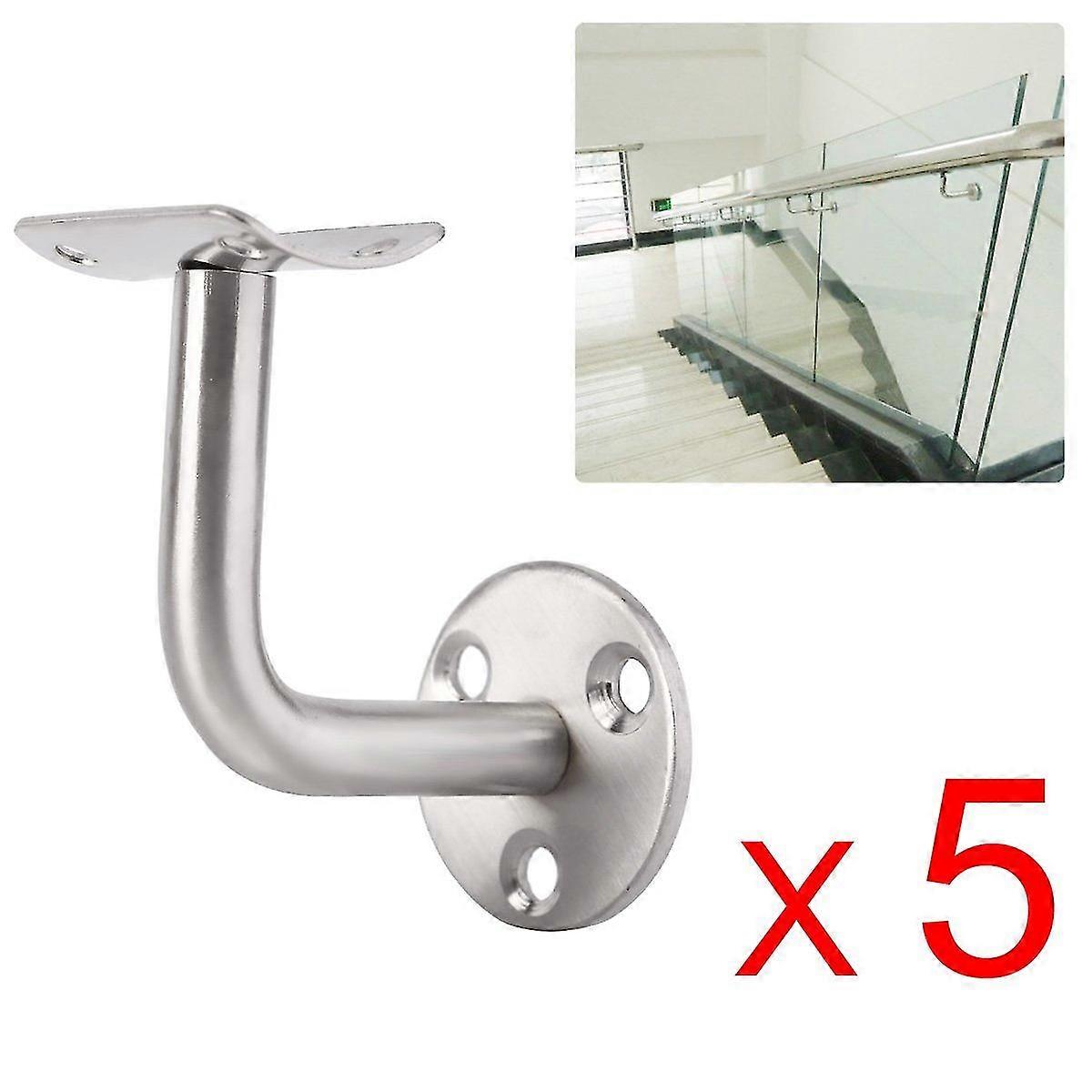 Pack Of 5 Stainless Bannister Support Wall Mounted Handrail Brackets ...