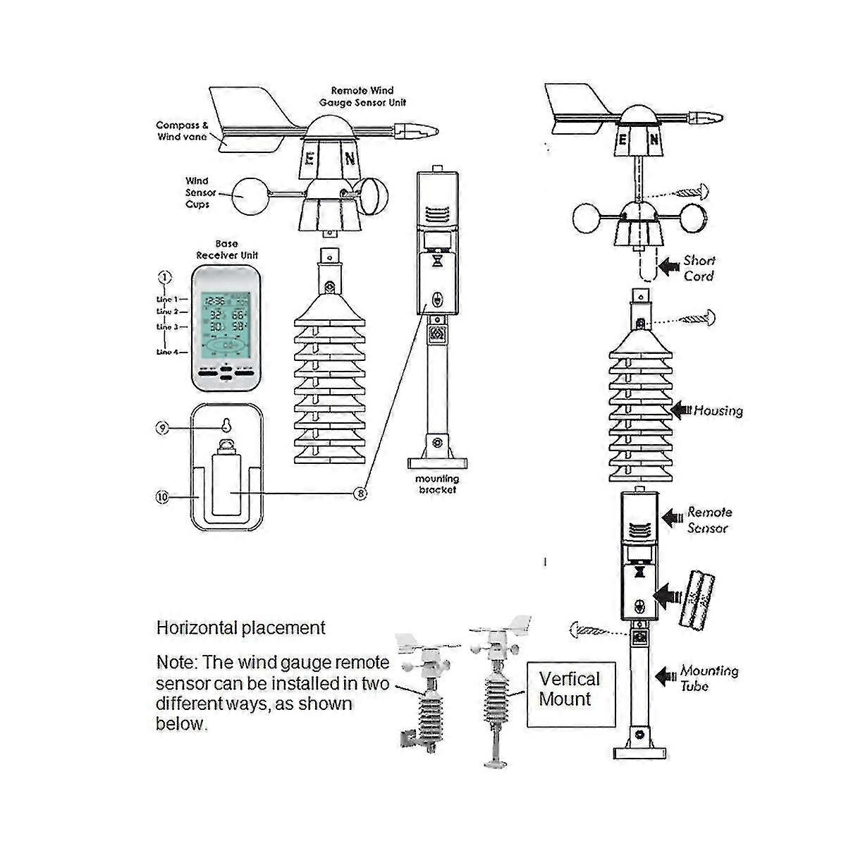 Professional Wireless Out Wind Speed Direction Sensor Digital Wind ...