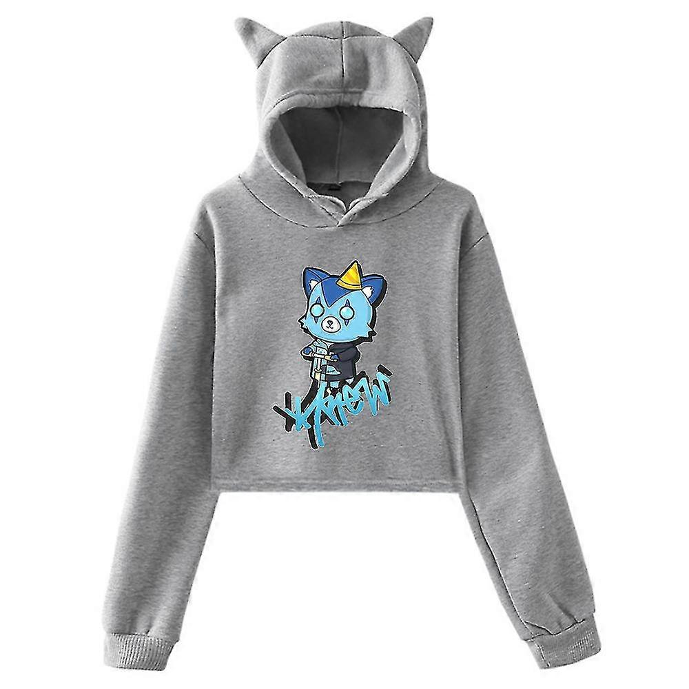 Itsfunneh Krew District Merch Pullover Cat Ear Hoodie Long Sleeve ...