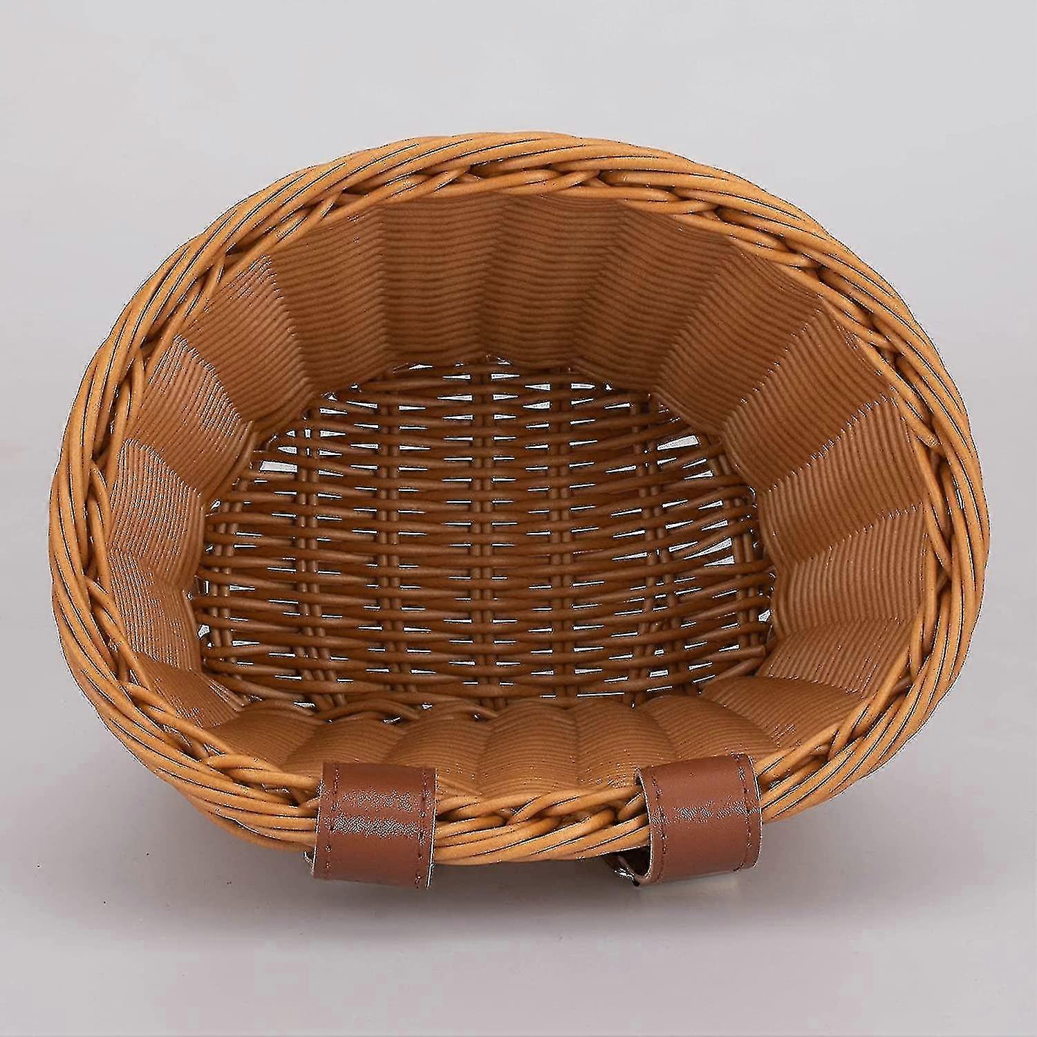 Bike Basket For Kids Front Bike Accessories Woven Wicker Bicycle Basket ...