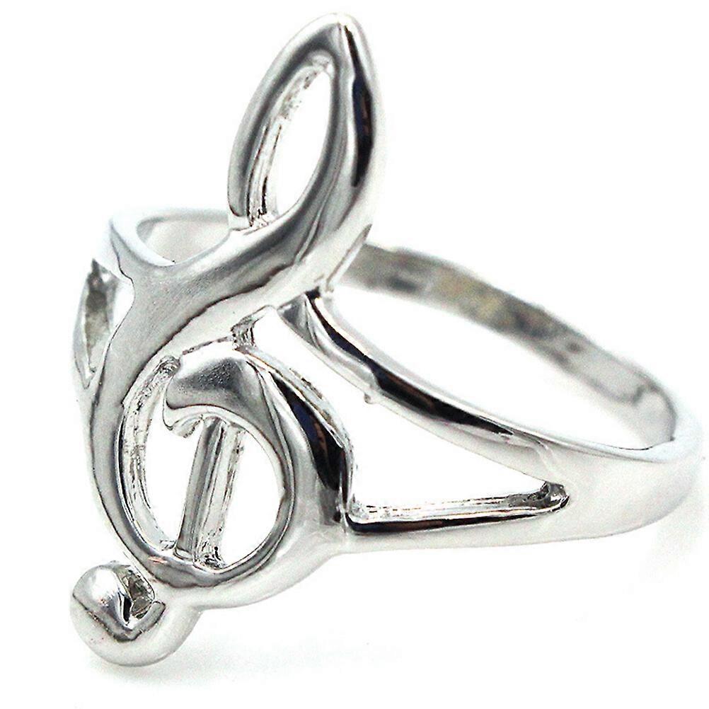 925 Sterling Silver Non-mainstream Rings Music Notes Pattern Silver ...