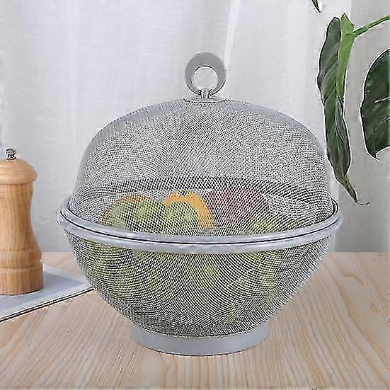 Large Capacity Mesh Fruit Basket With Lid Fly-proof Fruit Bowl Easy To ...