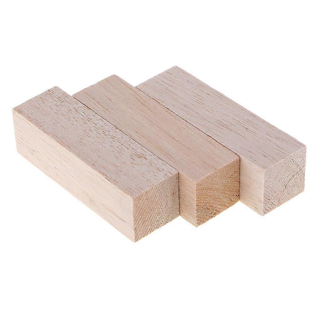 3/5 Pieces Natural Rectangle Wooden Stick Wooden Shape Block for ...