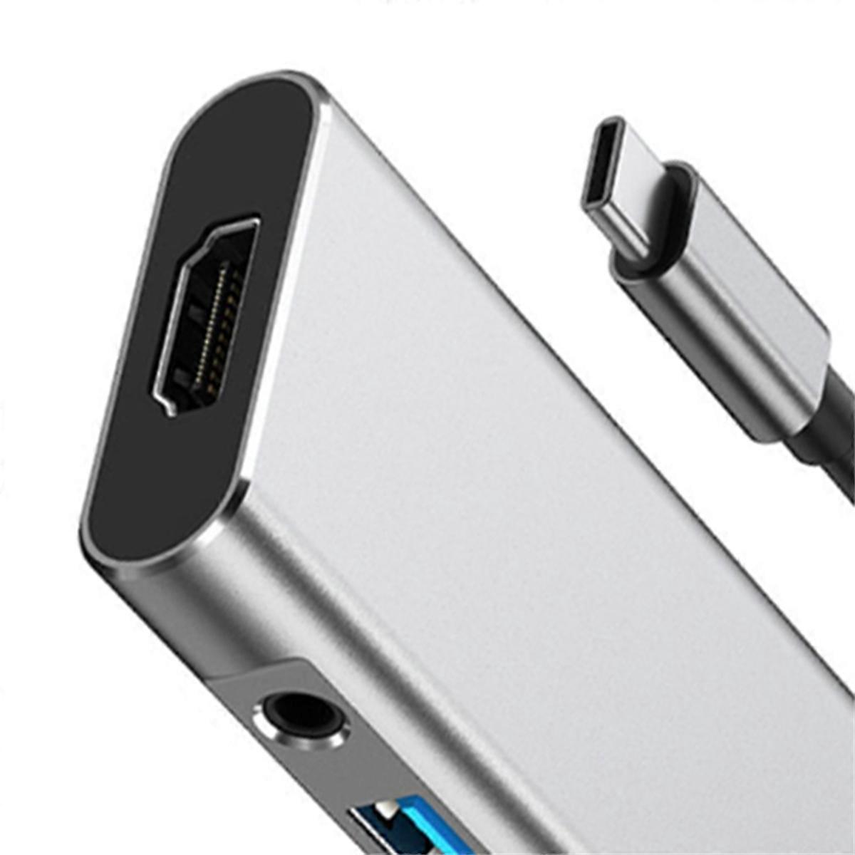 USB Docking Station with Power Supply Type-C One-Click Screen Off for ...