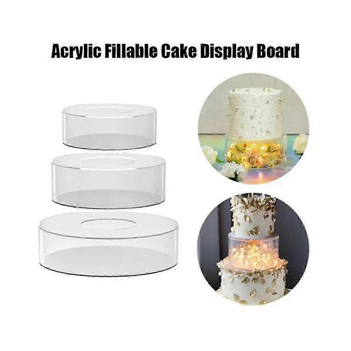 2025 Clear Acrylic Cake Stands, Fillable Cake Box, Round Cake Display ...